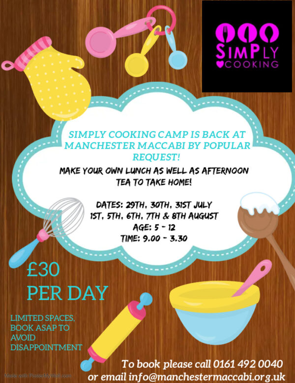 Simply Cooking is back for Summer 2024! – Manchester Maccabi